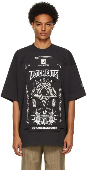 vetements tシャツ Vetements Black Cotton T-Shirt XL International